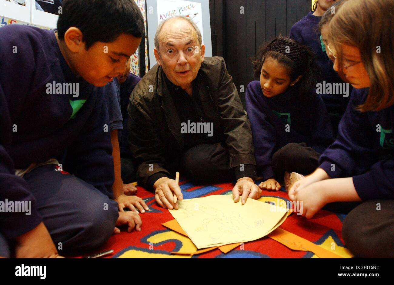 Childrens illustrator Quentin Blake at the British Museum this morning ...