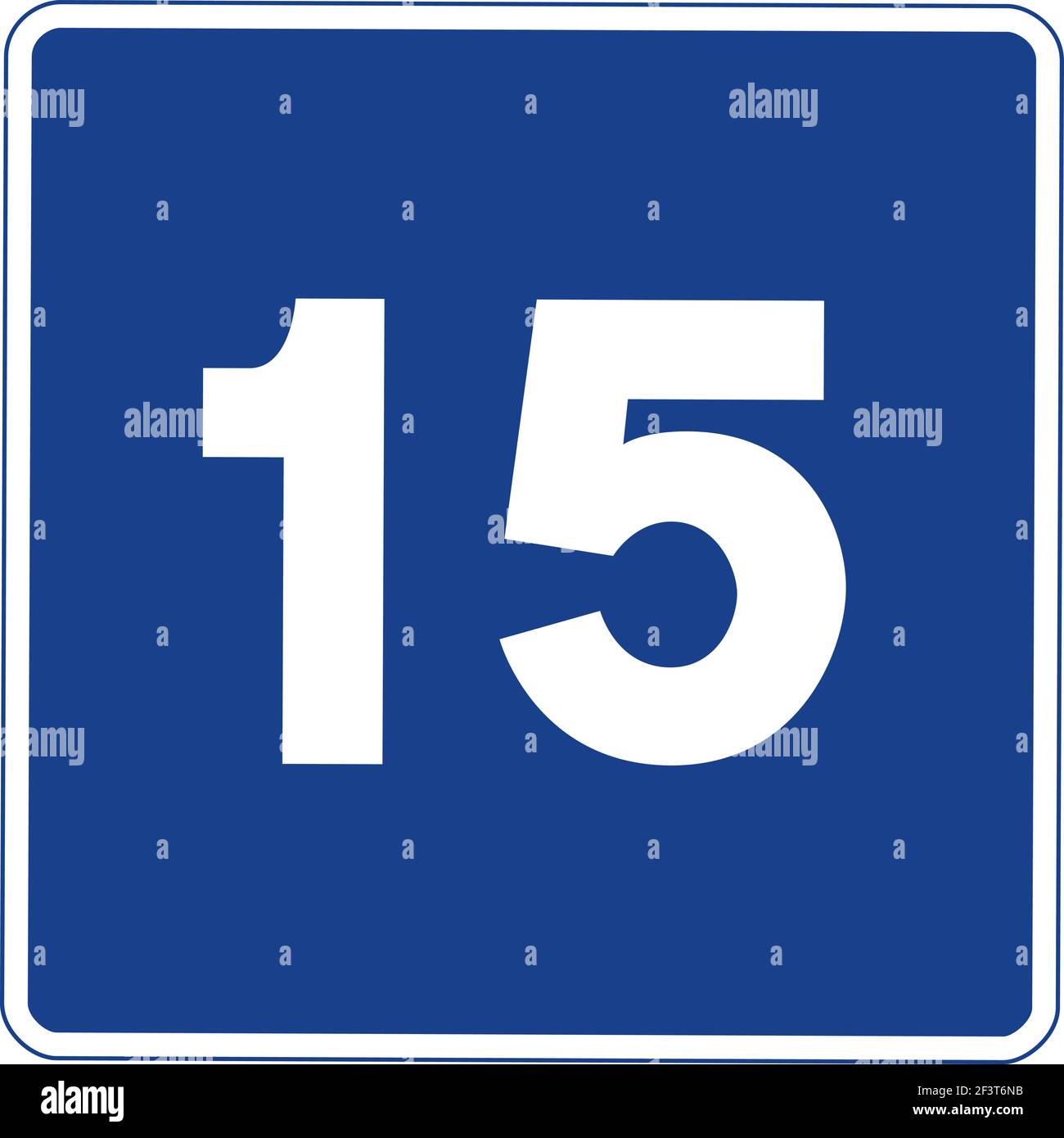 Square traffic signal in blue and white, isolated on white background ...