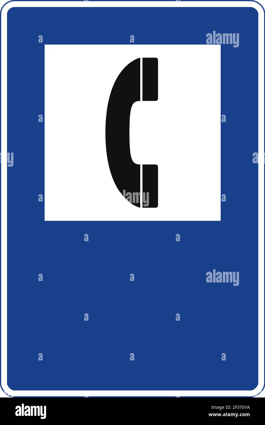 Rectangular traffic signal in blue and white, isolated on white ...
