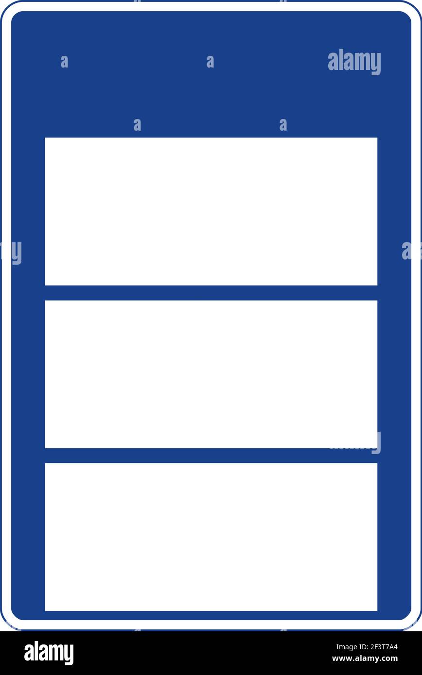 Rectangular traffic signal in blue and white, isolated on white ...