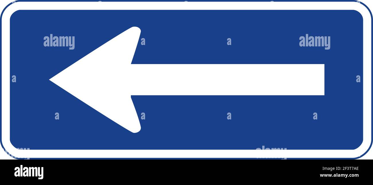 Rectangular traffic signal in blue and white, isolated on white ...