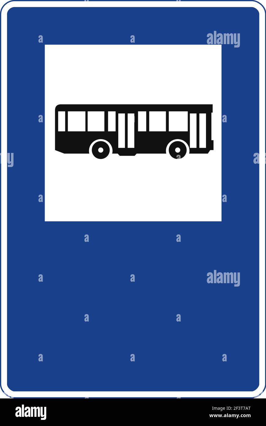 Rectangular traffic signal in blue and white, isolated on white ...