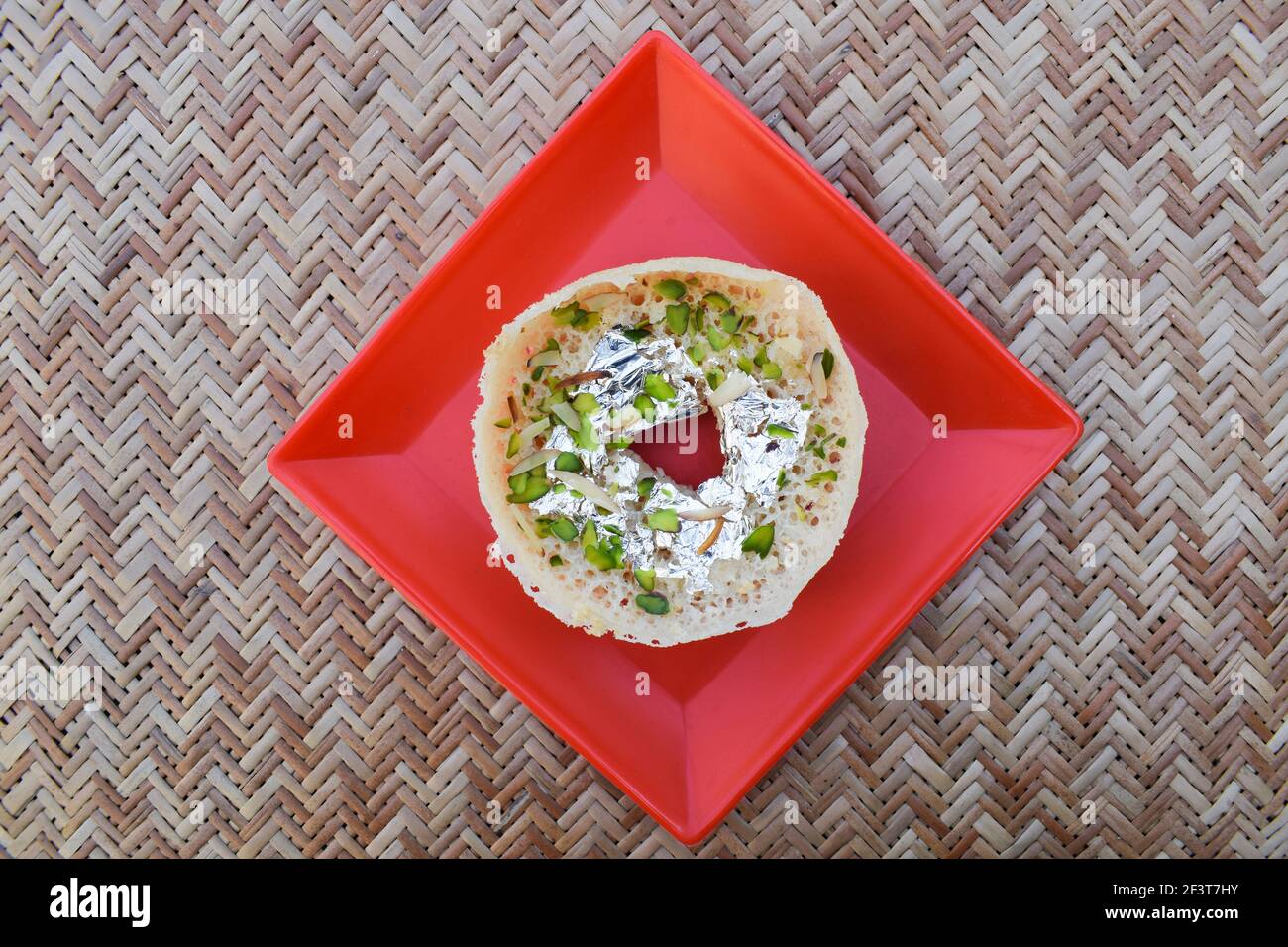 Traditional Indian sweet dish Ghevar or Ghewar from India Stock Photo ...