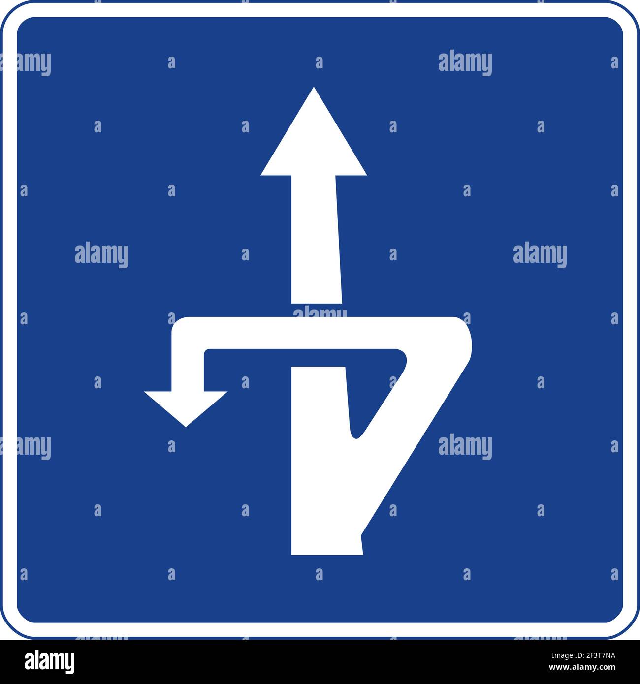 Square traffic signal in blue and white, isolated on white background ...