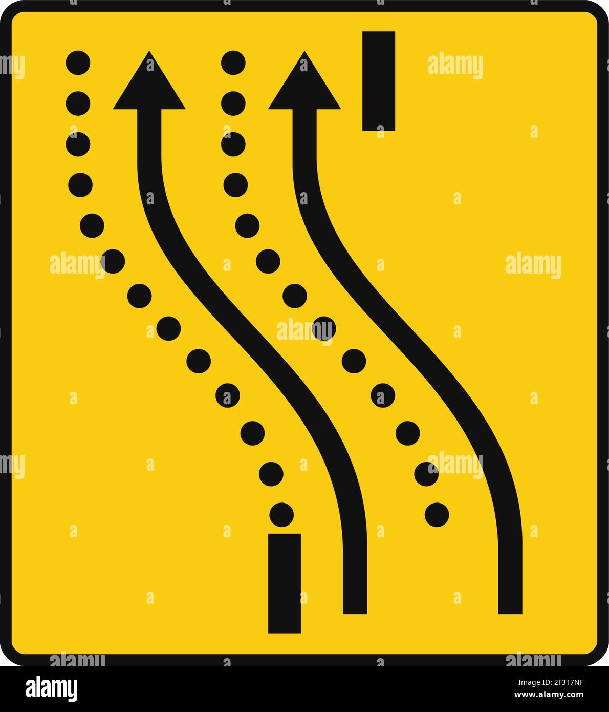 Rectangular traffic signal in yellow and black, isolated on white ...