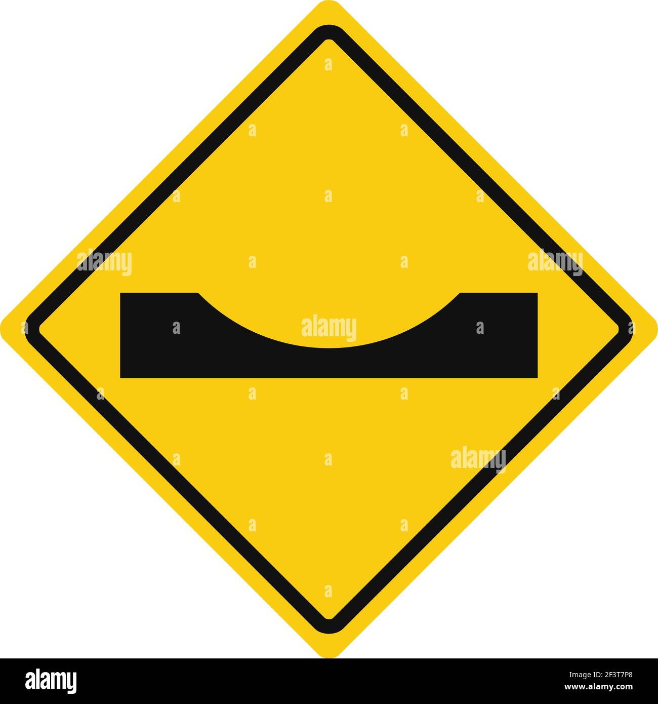 Rhomboid traffic signal in yellow and black, isolated on white ...