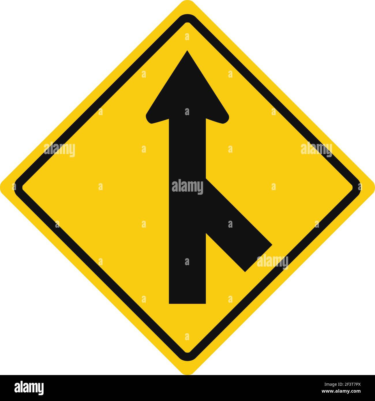 Rhomboid traffic signal in yellow and black, isolated on white ...