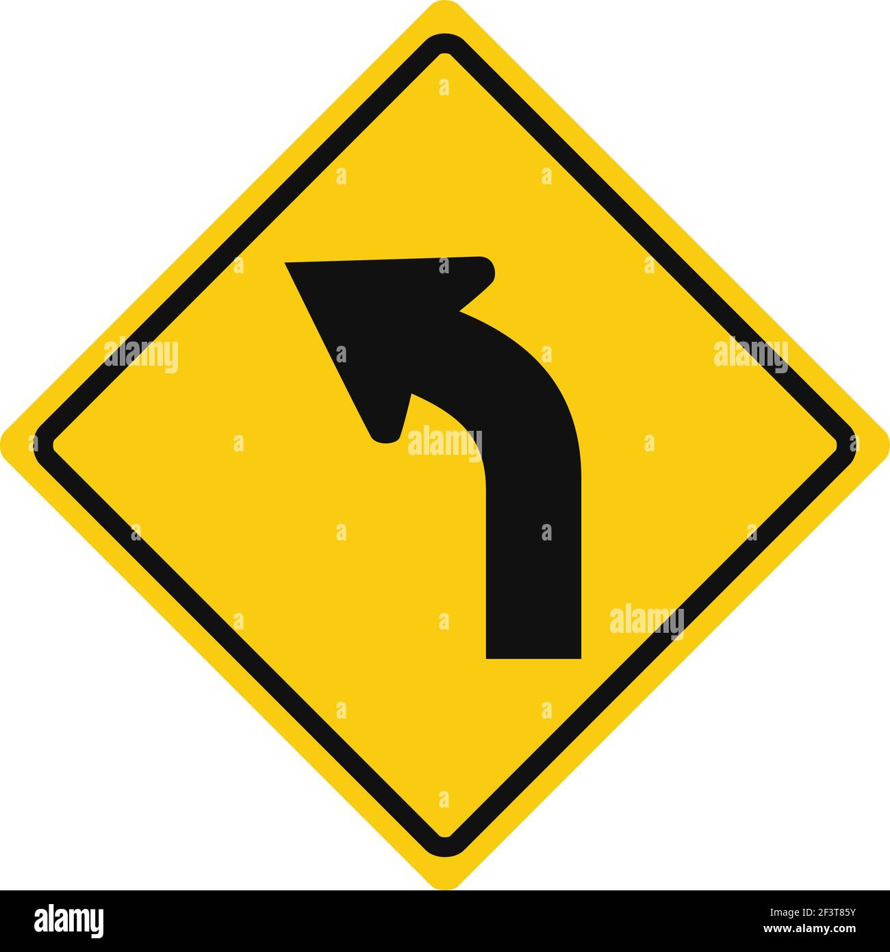 Sharp curve warning sign hi-res stock photography and images - Alamy