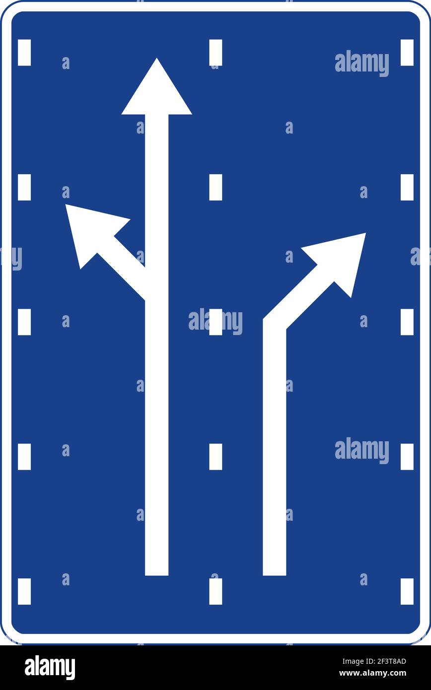Rectangular traffic signal in blue and white, isolated on white ...