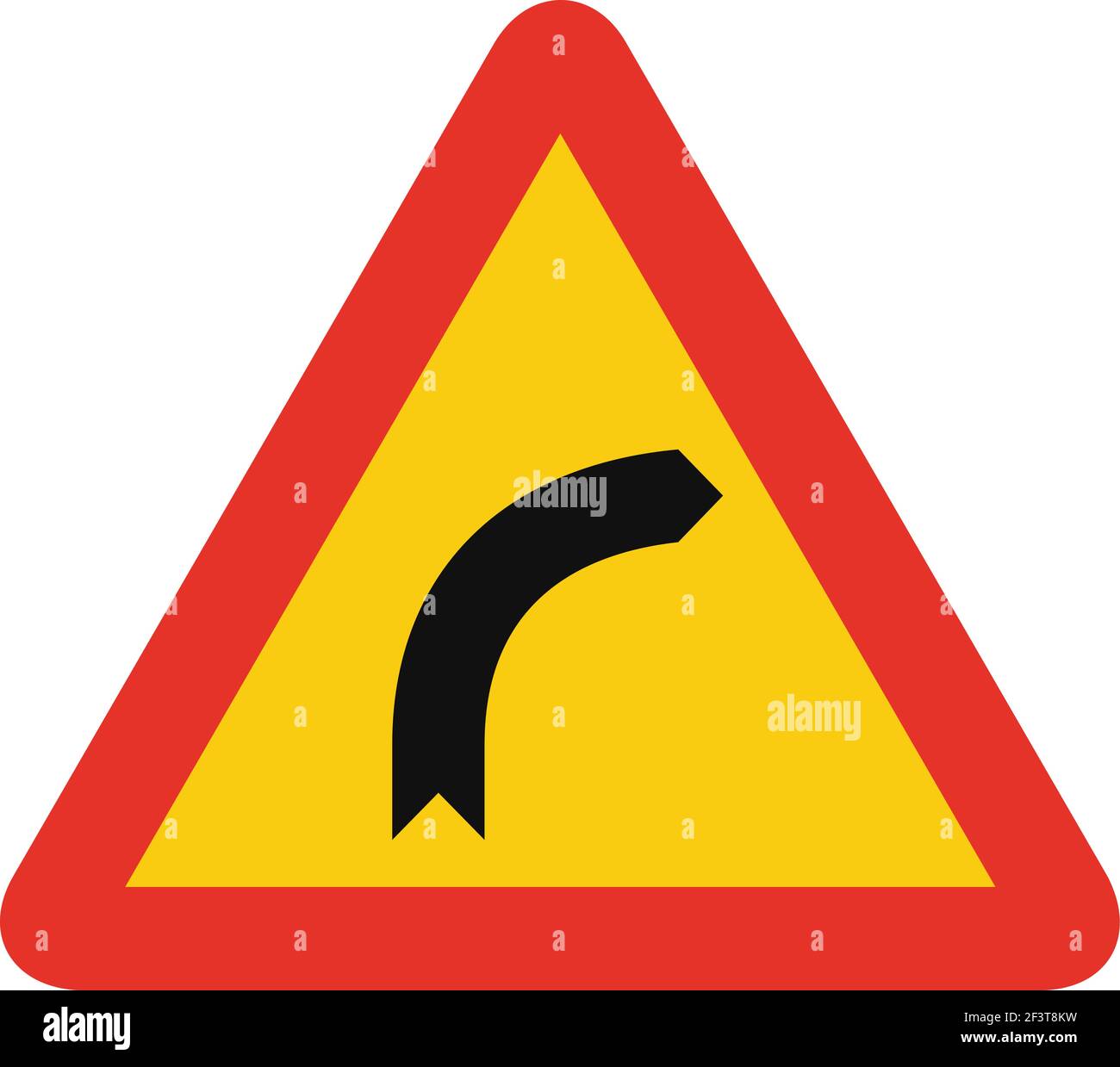 Europe road sign curve Stock Vector Images - Alamy