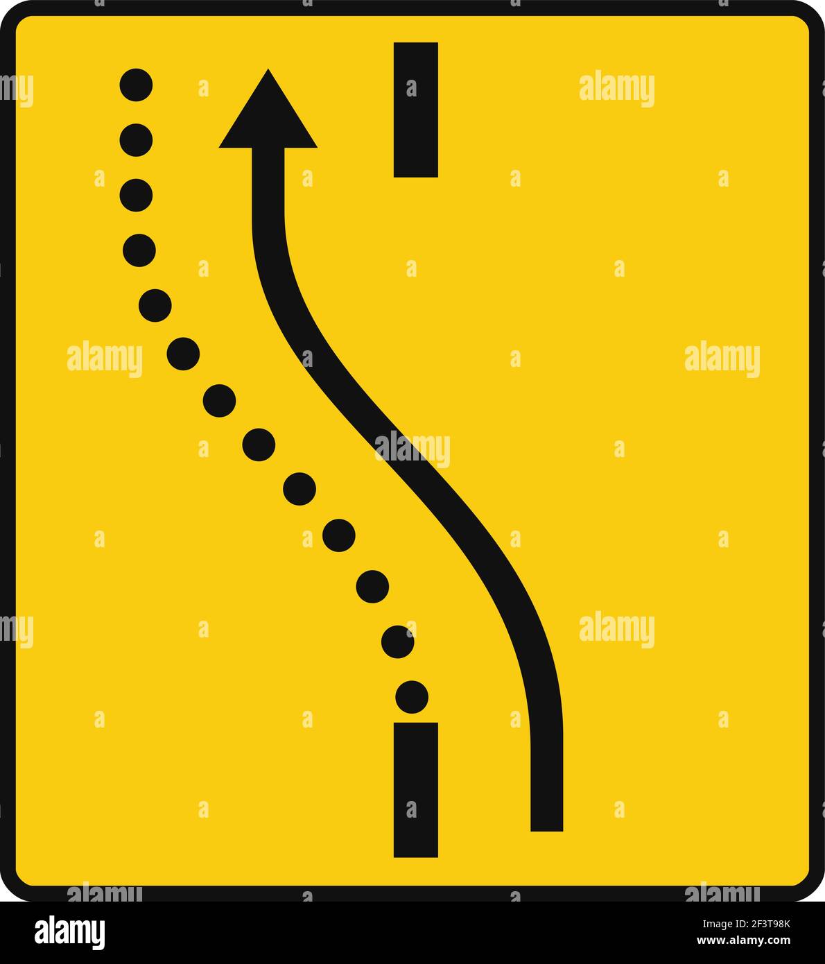 Rectangular traffic signal in yellow and black, isolated on white ...