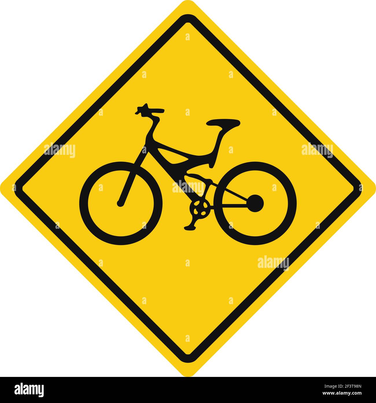 Rhomboid traffic signal in yellow and black, isolated on white ...