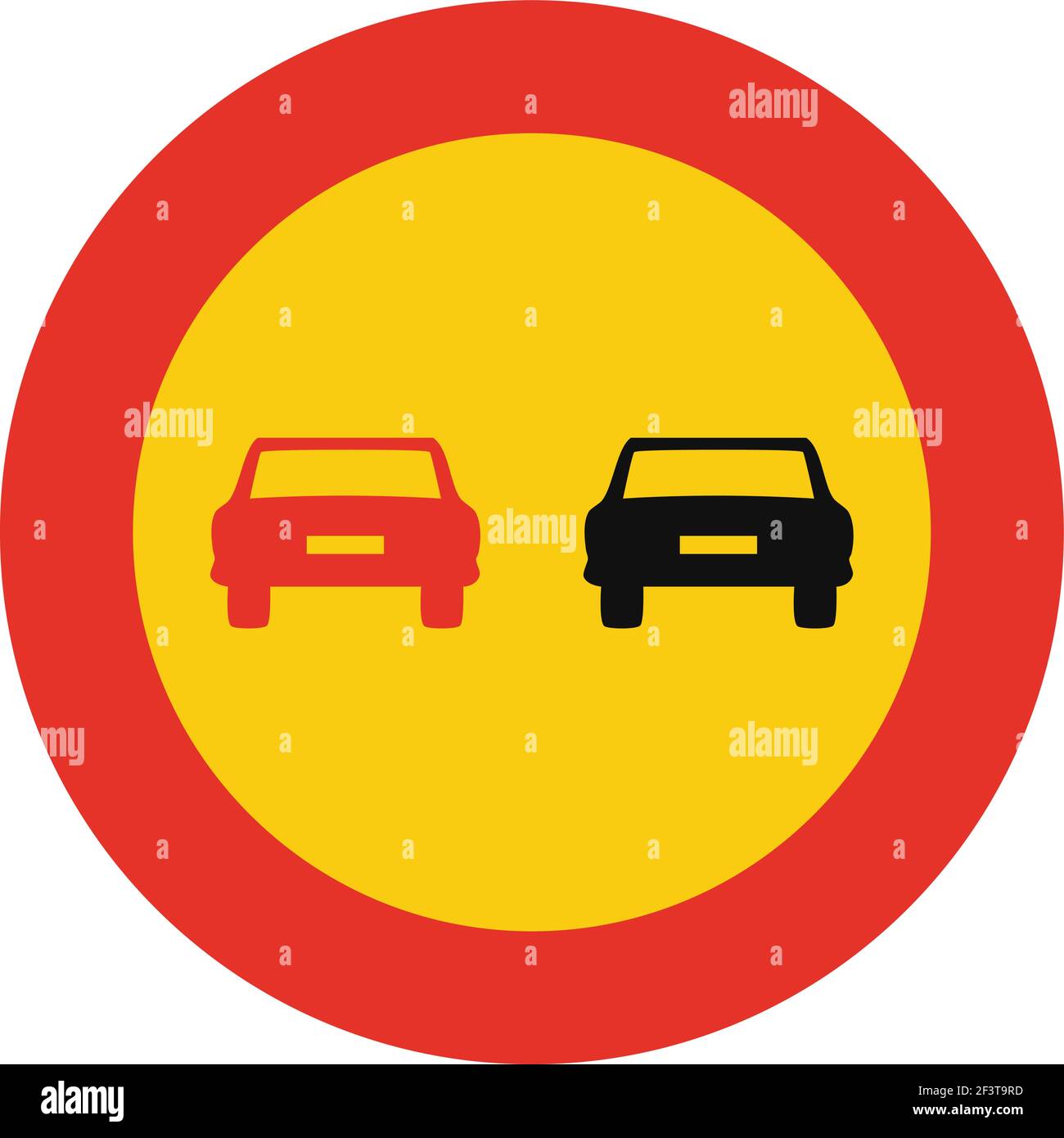 Rounded traffic signal in yellow and red, isolated on white background ...