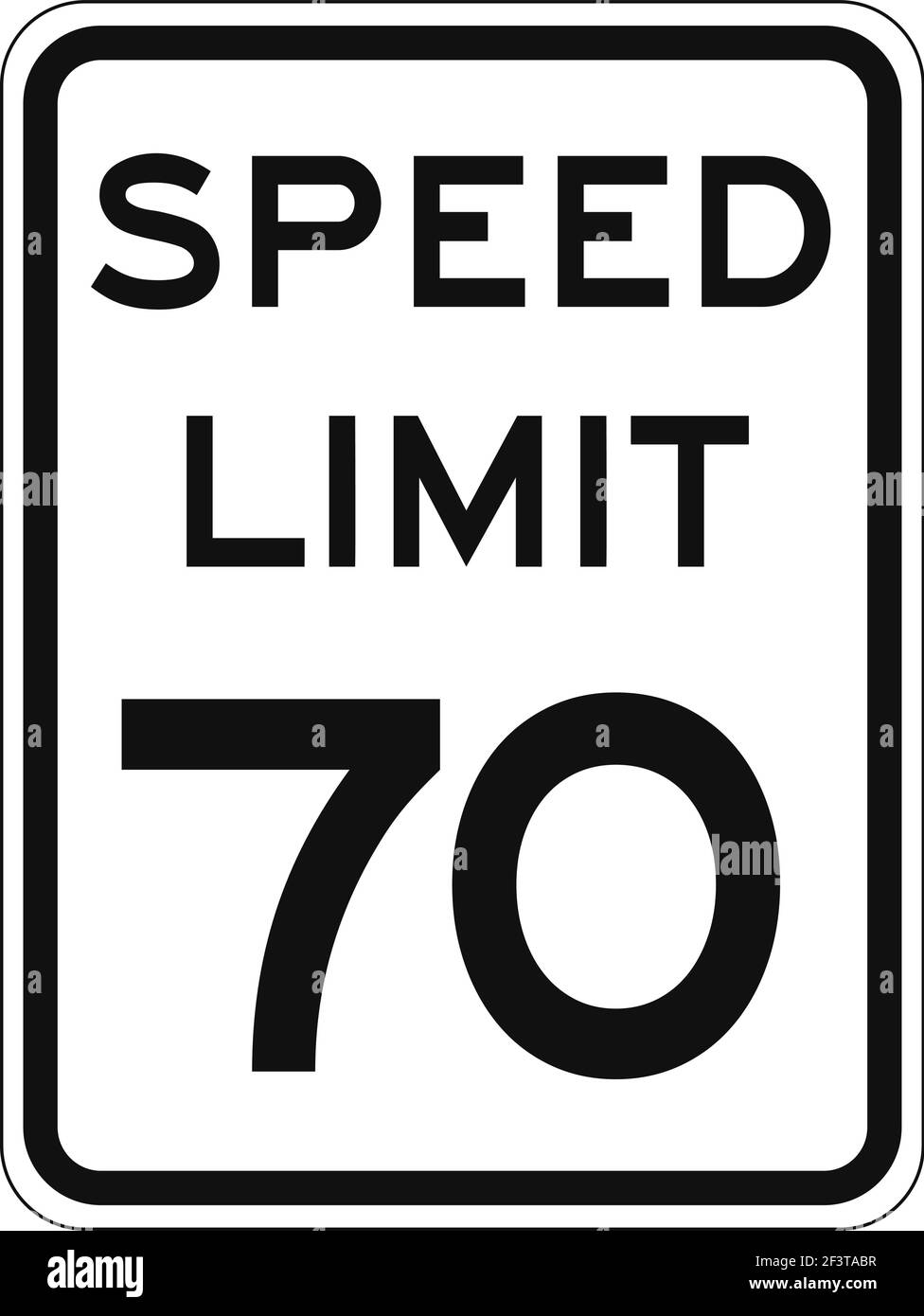Rectangular traffic signal with white background and text in black ...