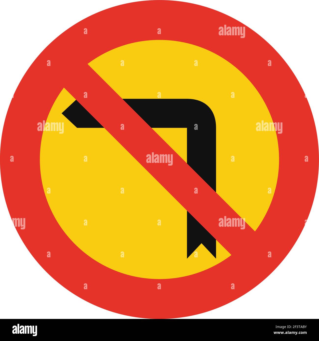 Rounded traffic signal in yellow and red, isolated on white background ...