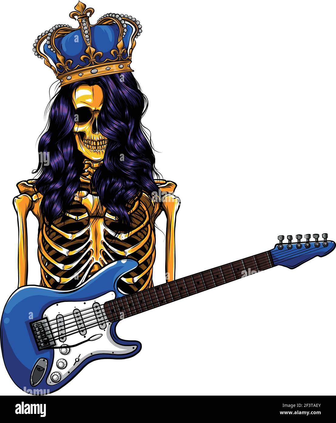 gold human skeleton playing on electric guitar Stock Vector Image & Art ...