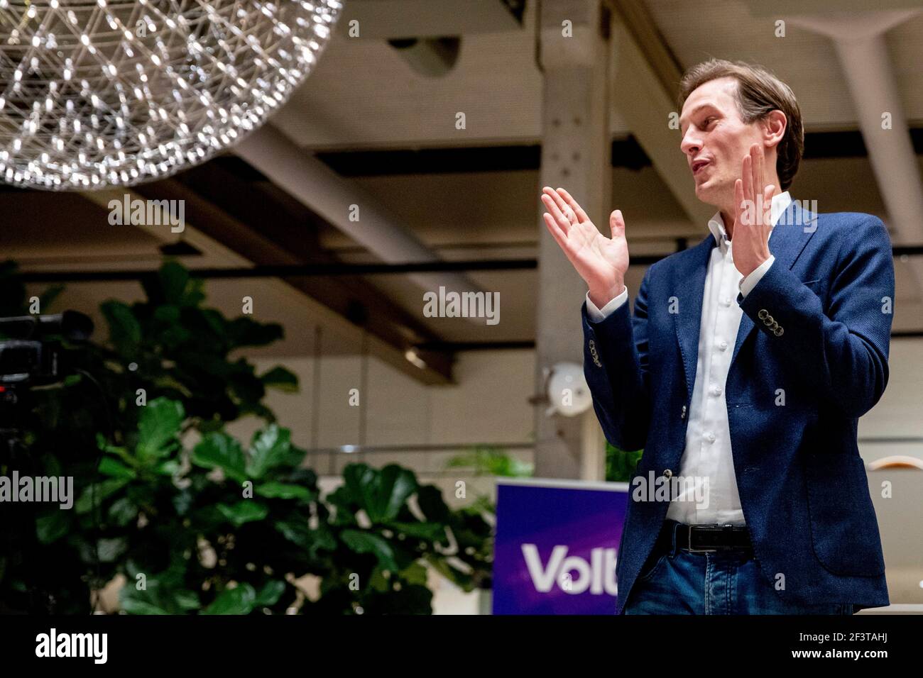 THE HAGUE, NETHERLANDS - MARCH 17: Volt leader Laurens Dassen is seen ...