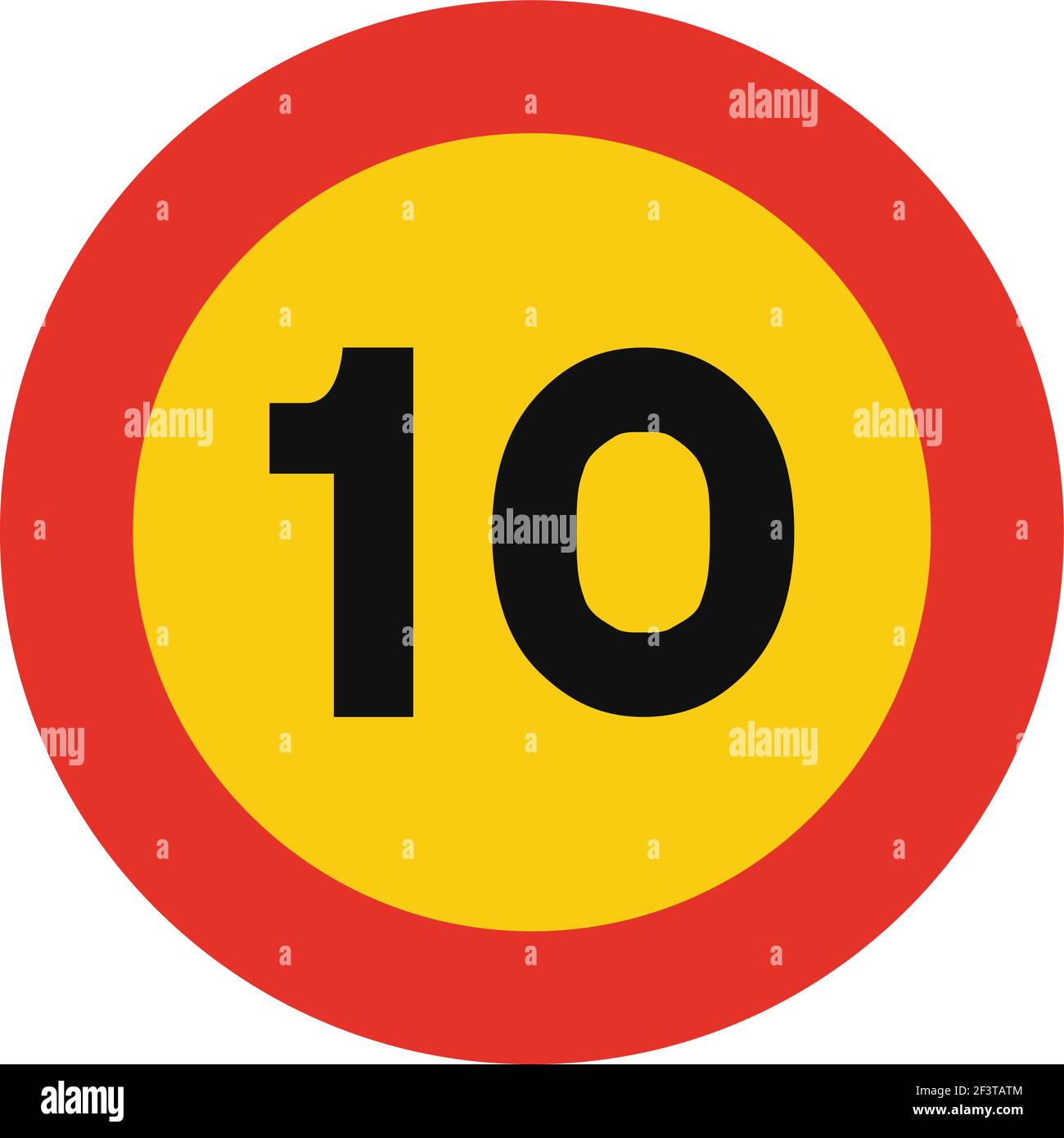 Rounded traffic signal in yellow and red, isolated on white background ...