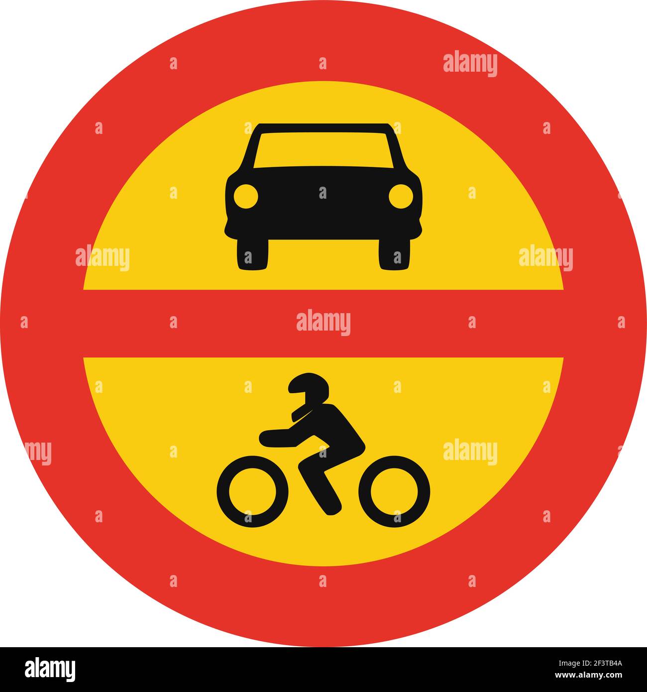 Rounded traffic signal in yellow and red, isolated on white background ...