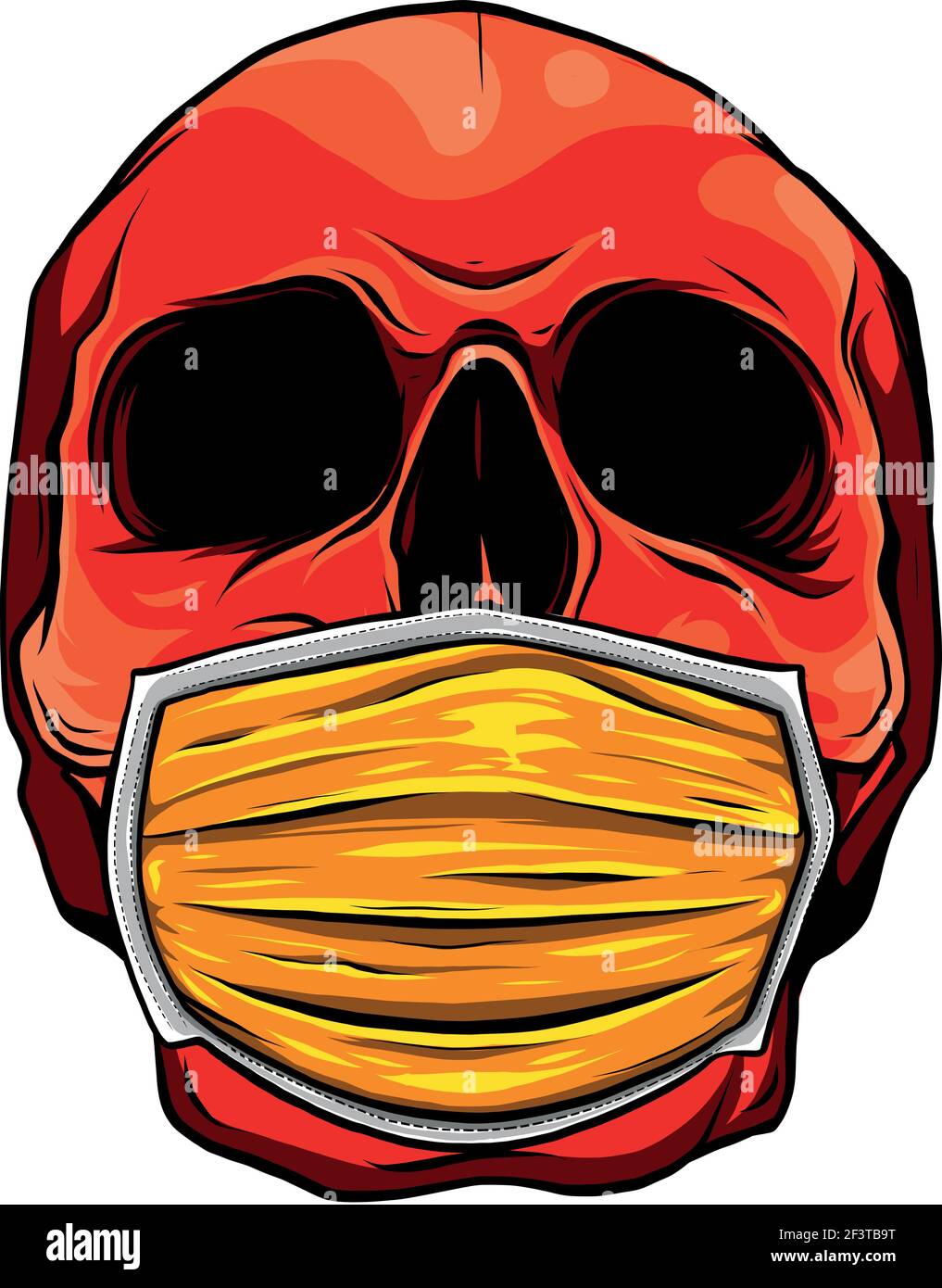 vector head human skull with medical mask Stock Vector Image & Art - Alamy