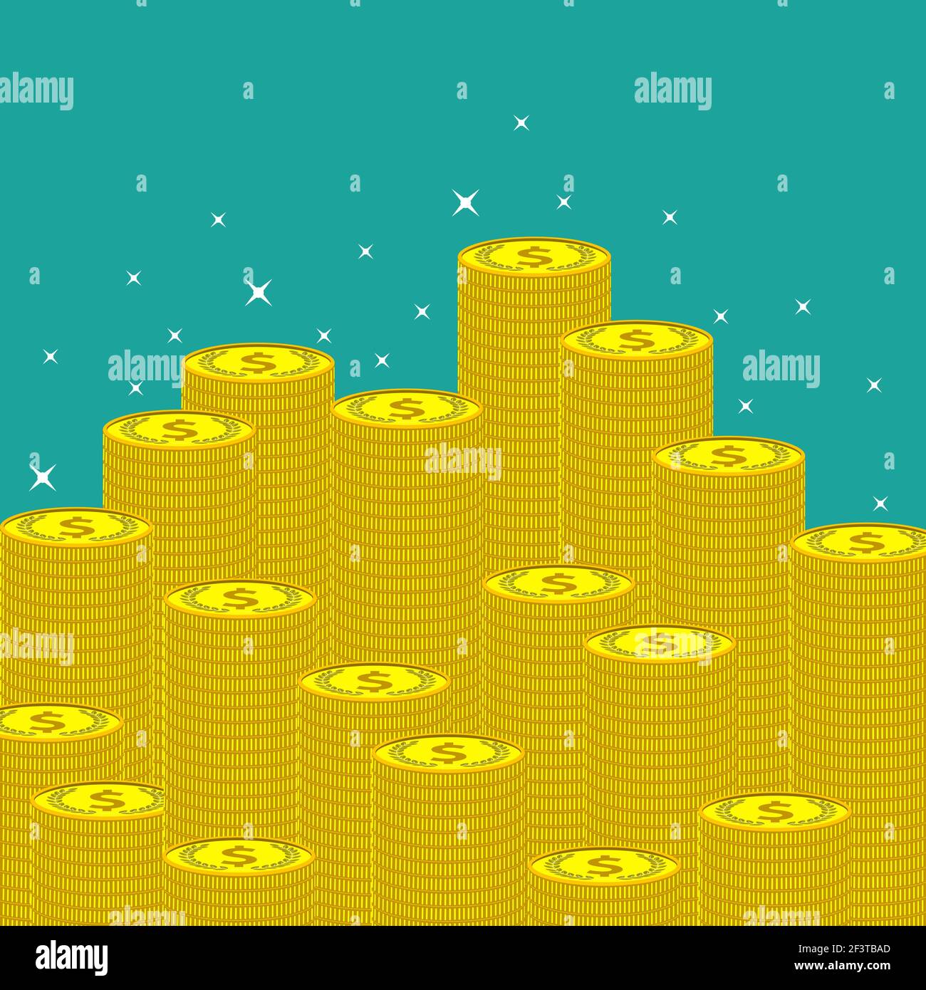 Flat money making background with coins Stock Vector Image & Art - Alamy