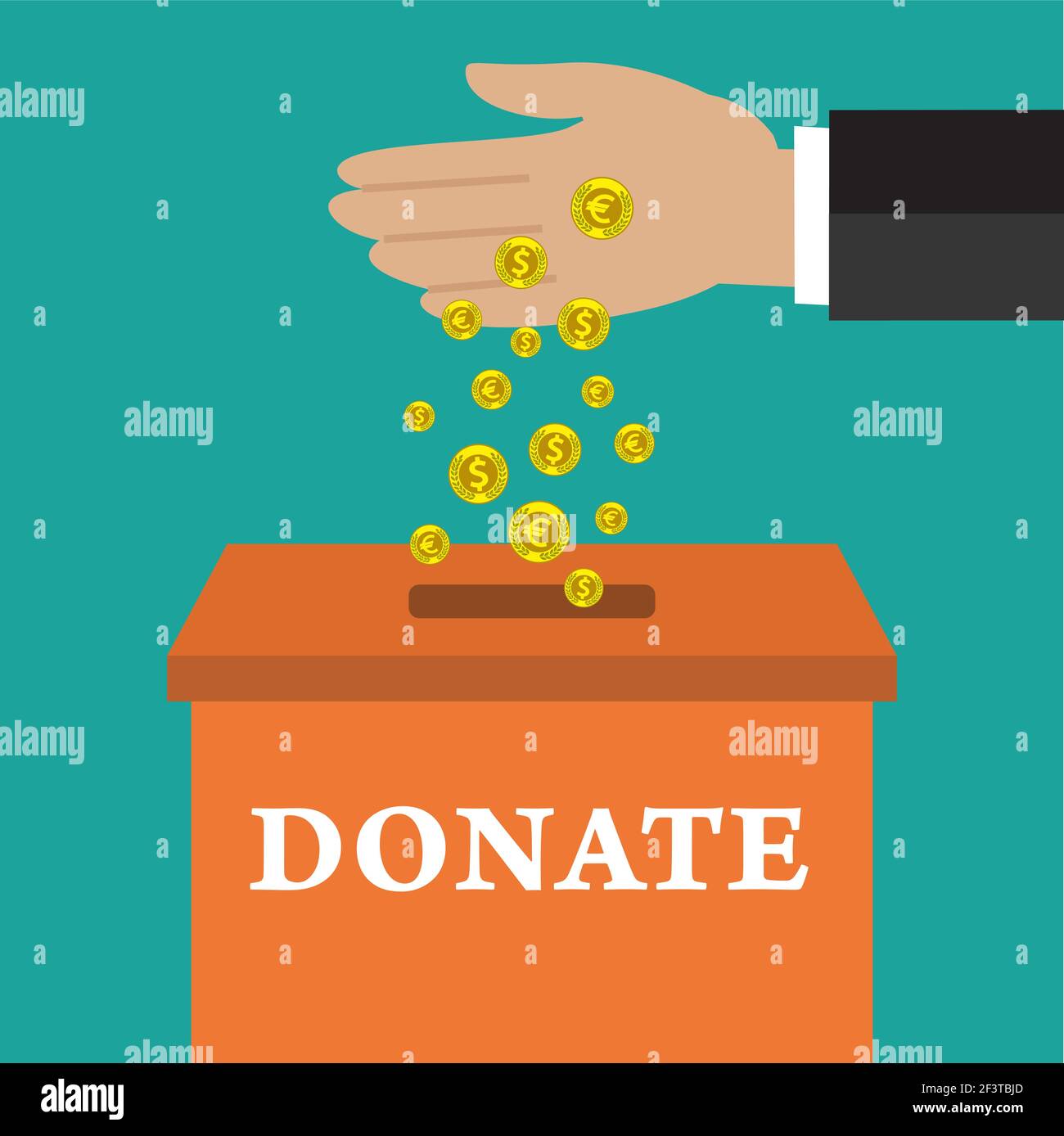 Hand man putting dollar Stock Vector Images - Alamy