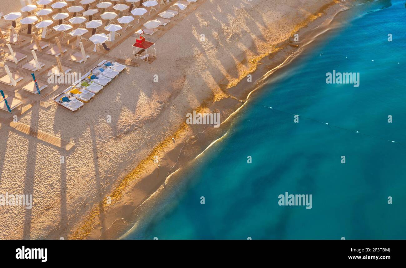 Empty beach top view. The concept of a bad tourist season Stock Photo ...