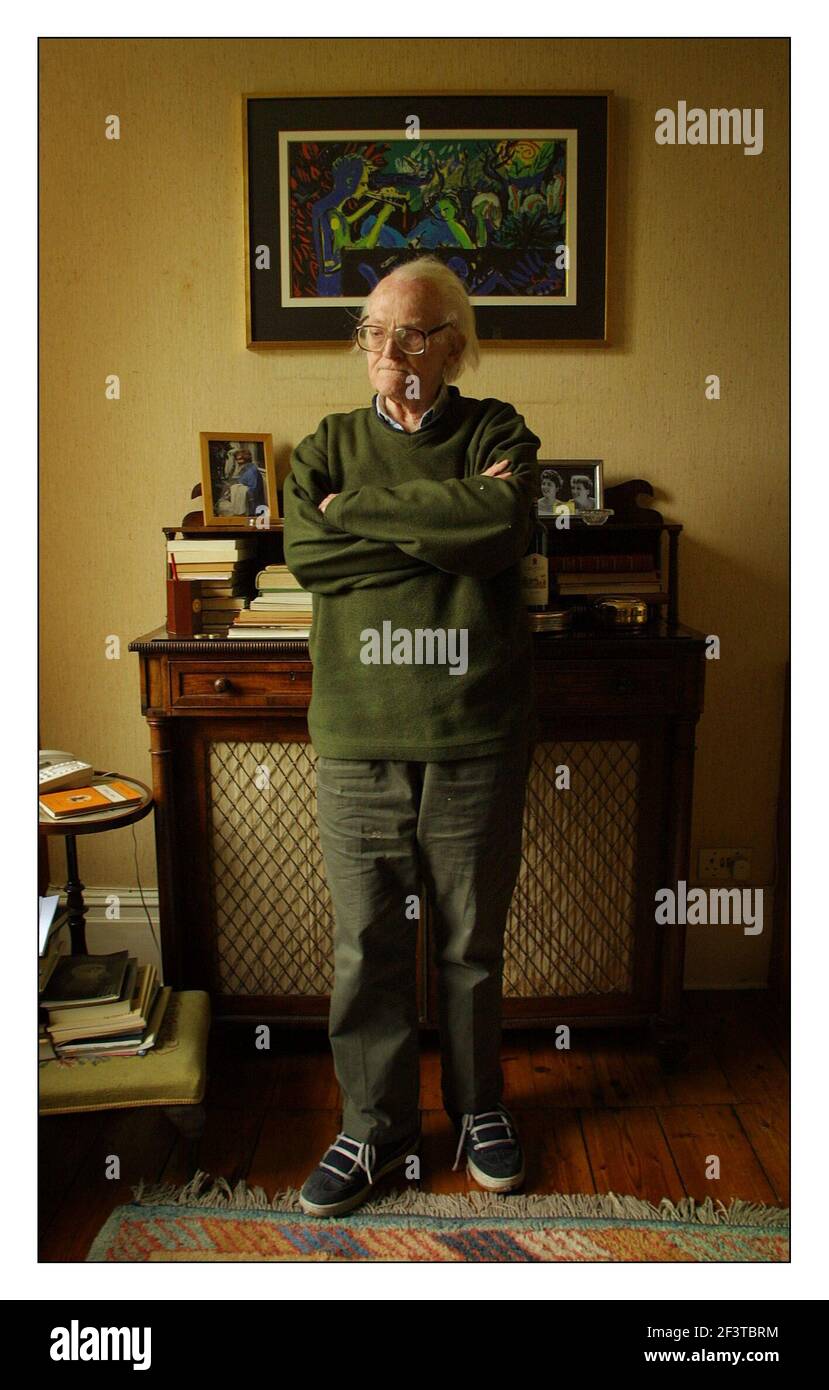 Michael Foot .......at his home in Hampstead.pic David Sandison 17/7 ...
