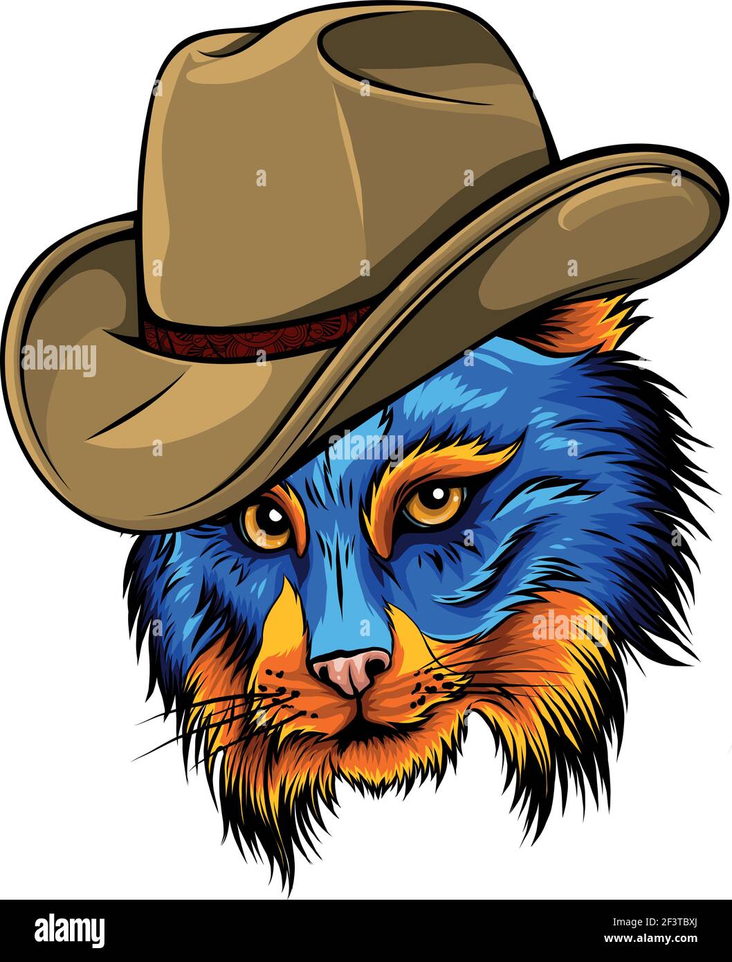 head of lynx with elegant hat vector illustration Stock Vector Image ...