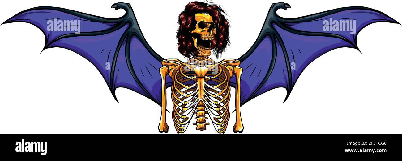 vector illustration of angel gold skeleton design Stock Vector Image ...