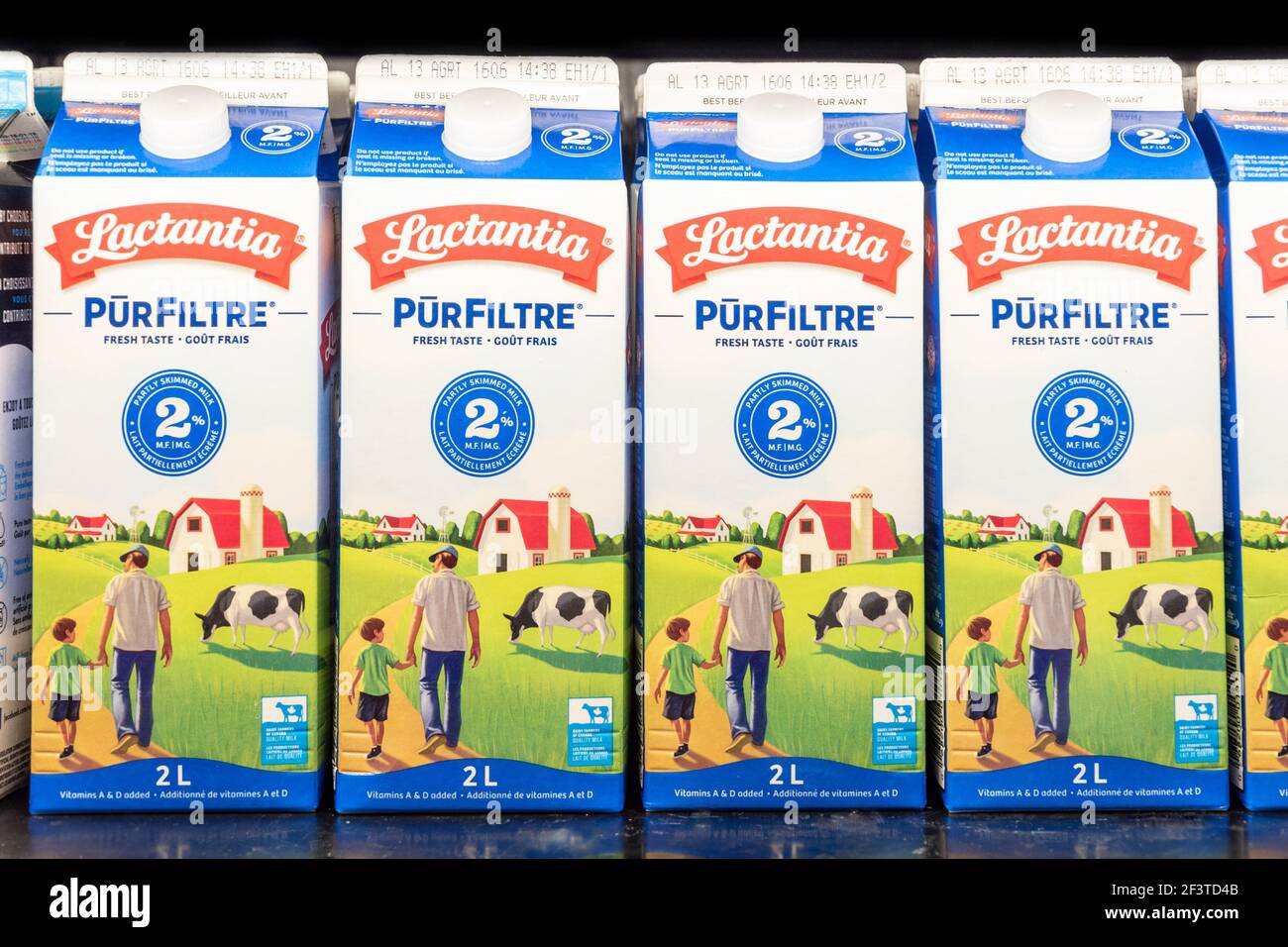 Boxes of Lactancia milk at 2% are seen on a store shelf Stock Photo - Alamy