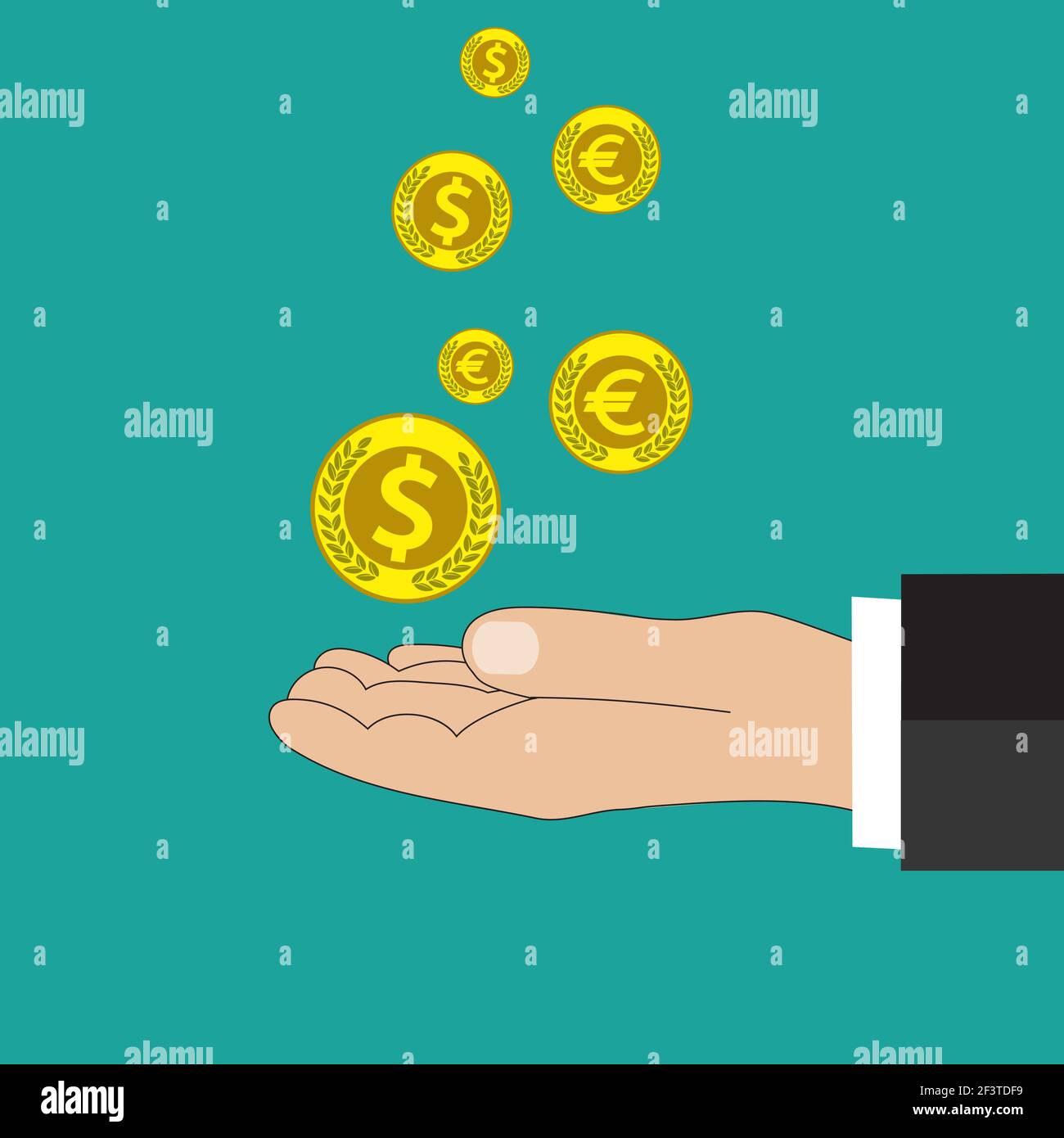 Banner stacks gold money Stock Vector Images - Alamy