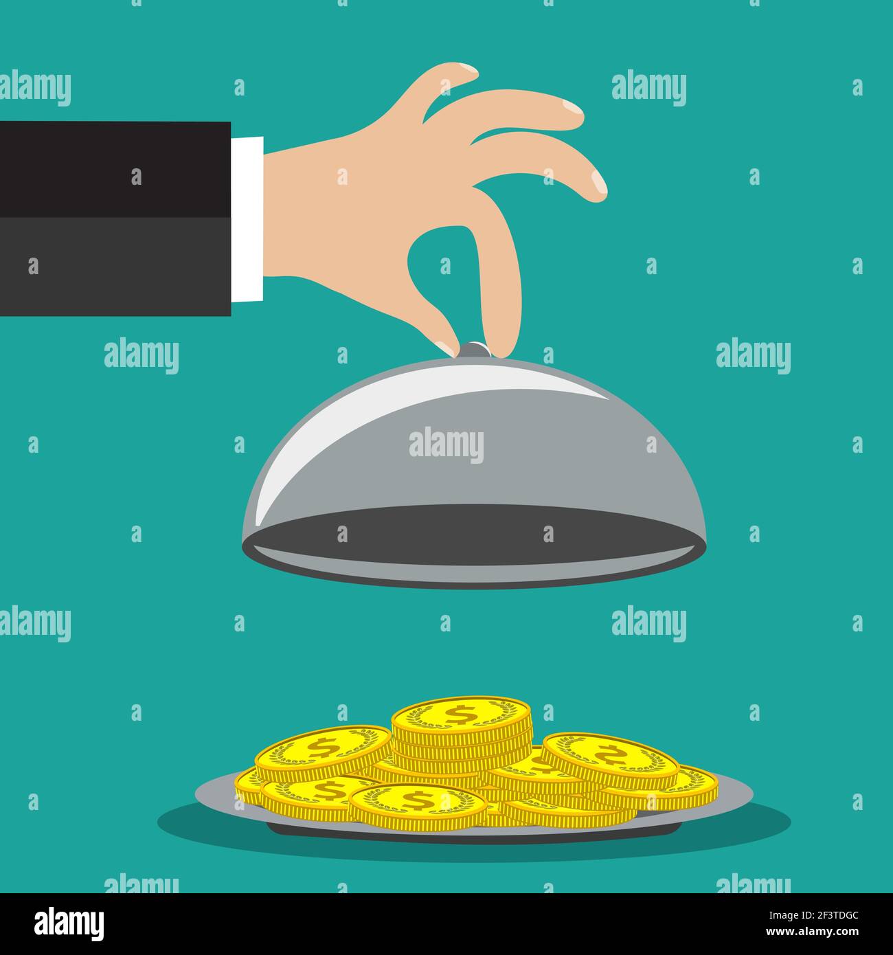 concept of businessman offering a money Stock Vector Image & Art - Alamy
