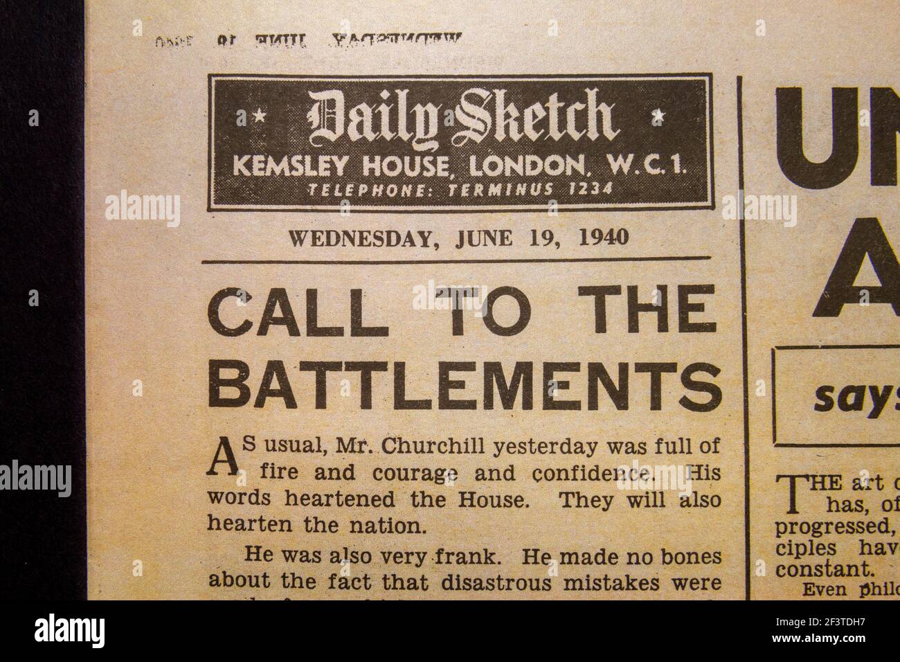 Newspaper churchill hi-res stock photography and images - Alamy
