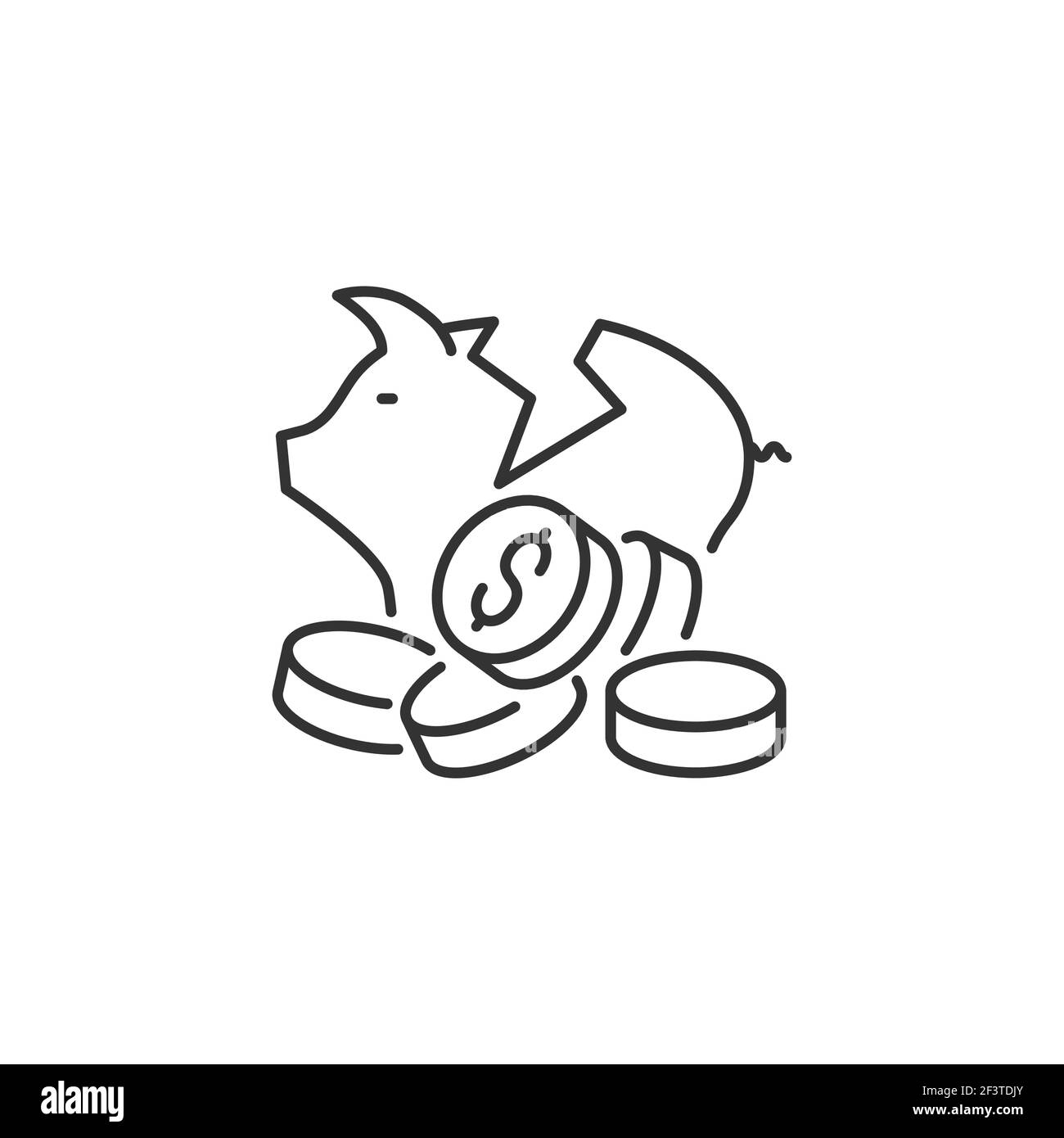 Broken bank line icon Stock Vector Images - Alamy