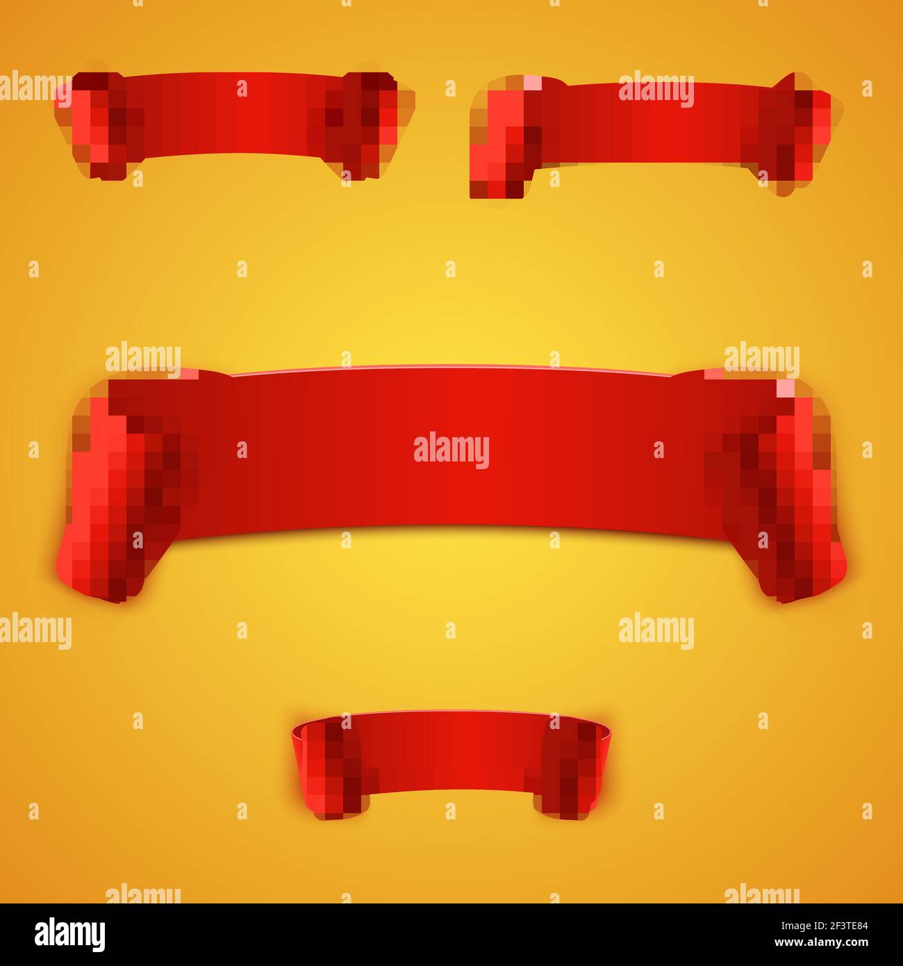 Set Realistic detailed curved red ribbon Stock Vector Image & Art - Alamy