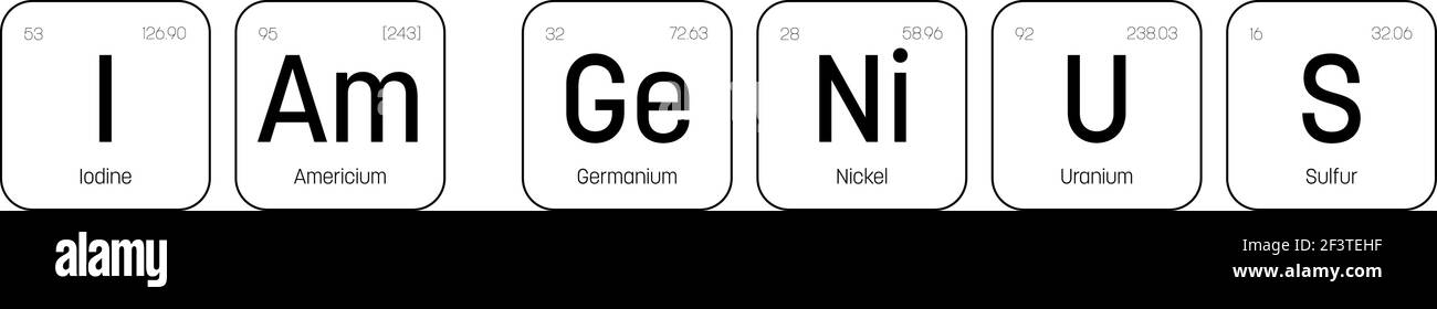 I am Genius chemical label style desing Stock Vector Image & Art - Alamy