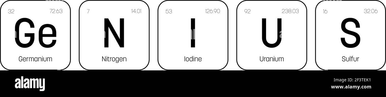 Genius chemical label style desing Stock Vector Image & Art - Alamy