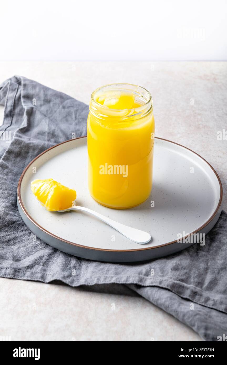 Ghee Pure Organic Cooking Oil in Jar Stock Photo - Alamy