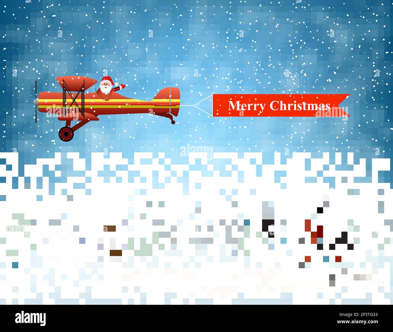 Santa flying christmas plane Stock Vector Images - Alamy