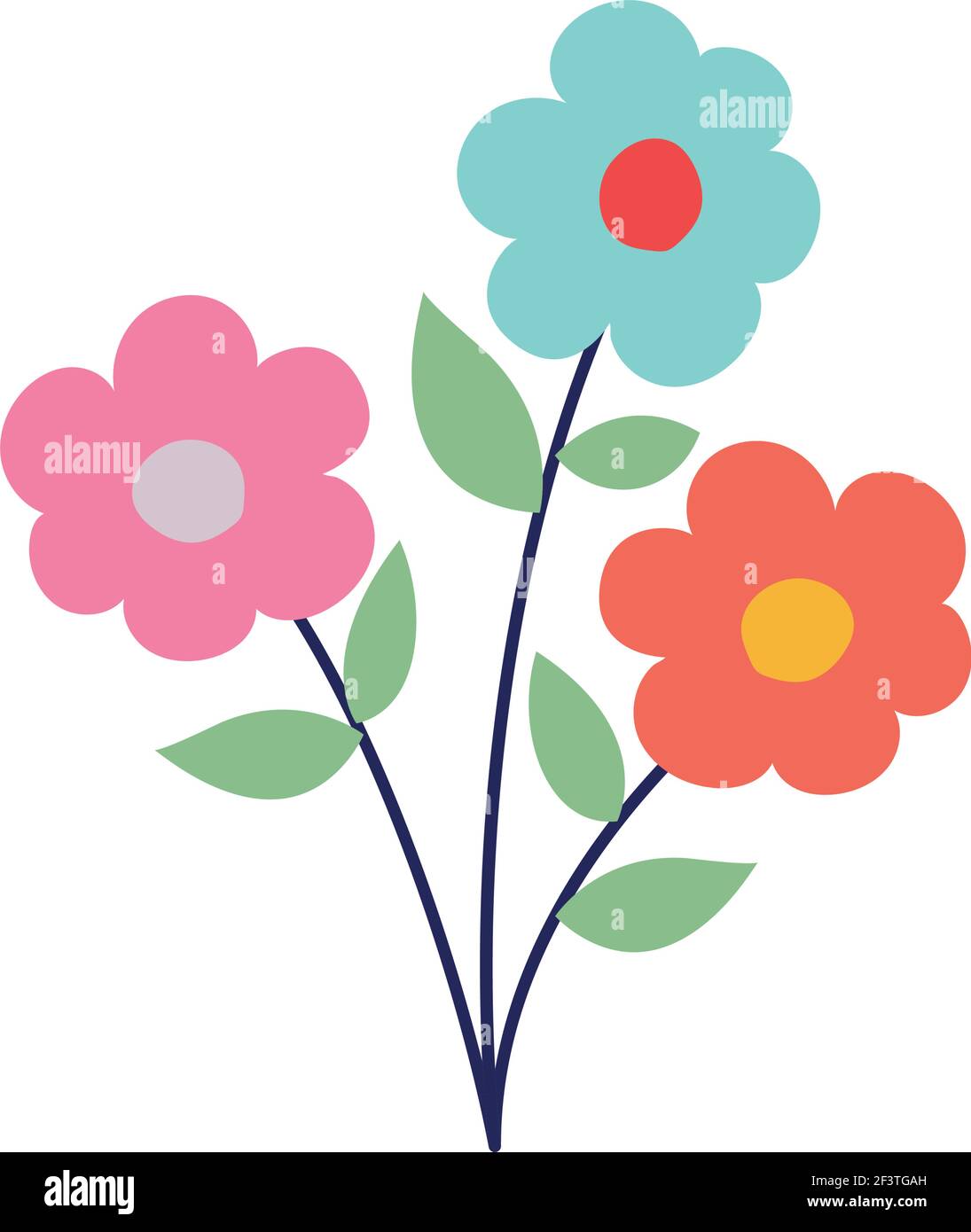 three flowers isolated Stock Vector Image & Art - Alamy