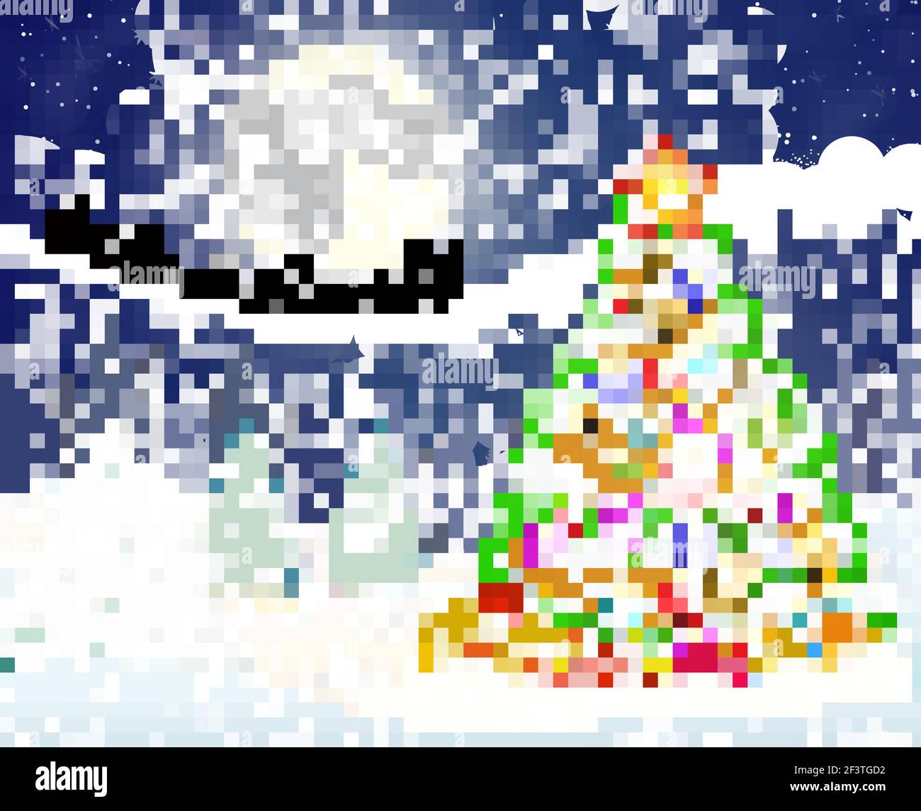 christmas tree on the background of night sky Stock Vector Image & Art ...
