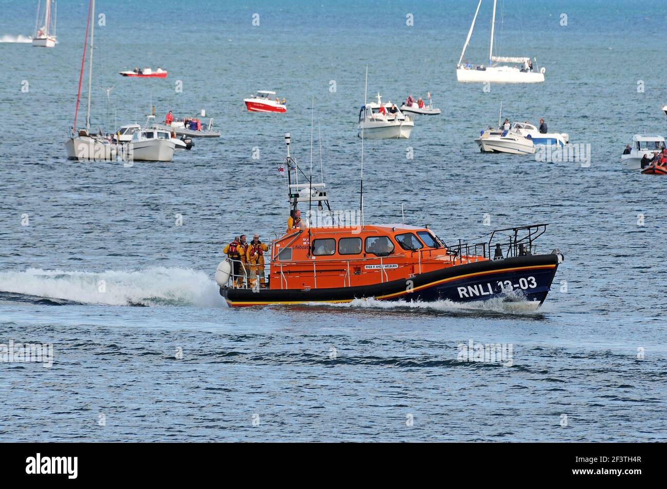 Lifeboat moving into position for the Royal Navy Air Sea Rescue ...