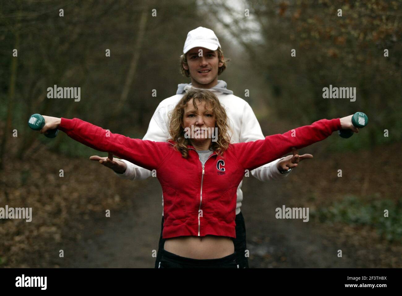 Deborah Ross exercises with her Personal Trainer...pic David Sandison ...
