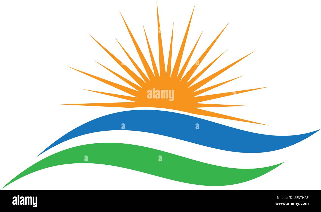 Vector Icon Logo Template Sun over horizon Stock Vector Image & Art - Alamy