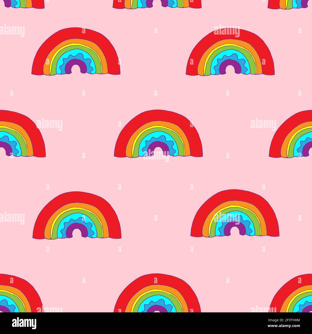Rainbow pattern. seamless pattern with rainbows. Spectrum colors. Hand ...
