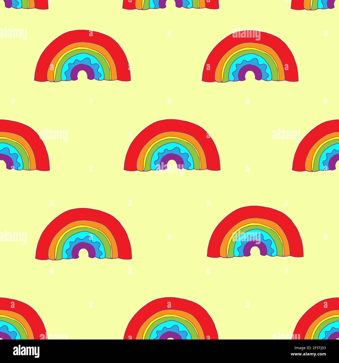 Rainbow pattern. seamless pattern with rainbows. Spectrum colors. Hand ...