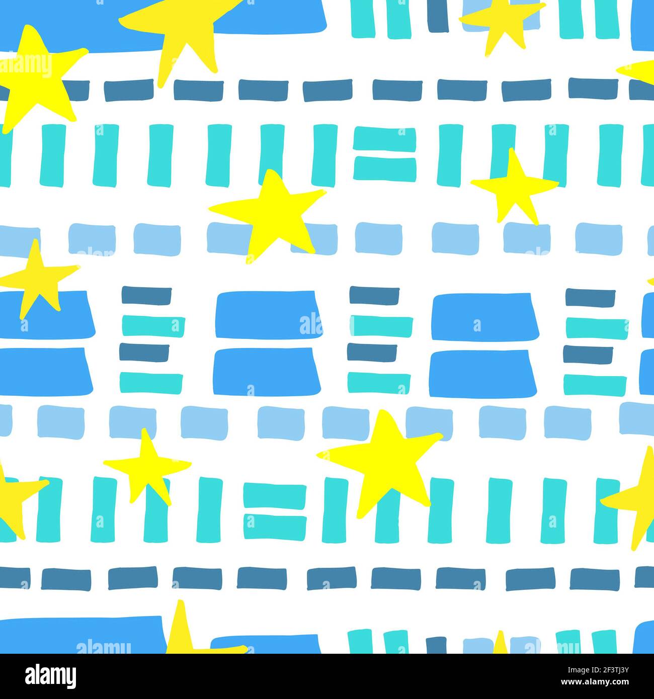 Horizontal stripes and stars. seamless pattern. Children's print for ...