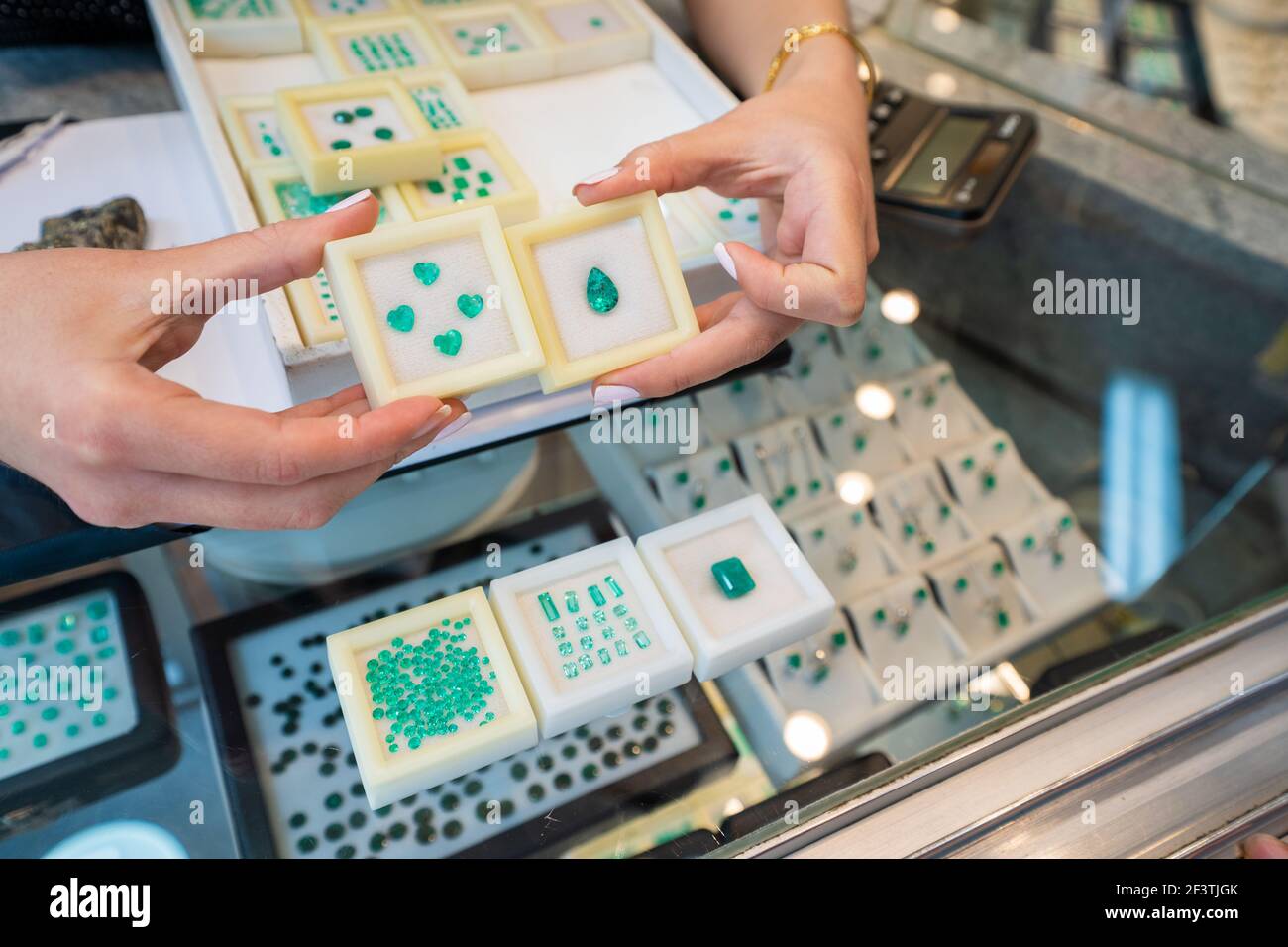 presentation of emeralds in a store, Bogota, Colombia Stock Photo - Alamy