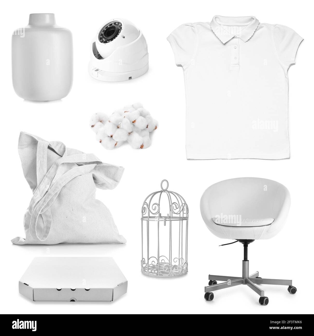 Collage of different objects on white background Stock Photo - Alamy